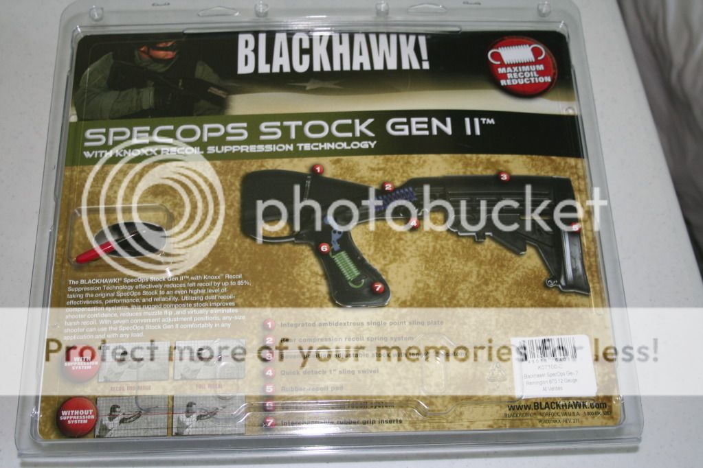 Blackhawk SpecOps Knoxx Gen II Recoil Reducing Stock for Remington 870 ...